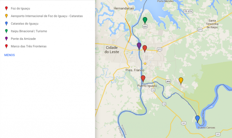 mapa foz do iguacu - Viajapinha